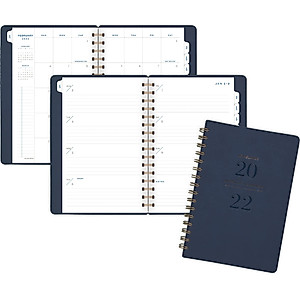 2022 Weekly & Monthly Planner by AT-A-GLANCE, 5-1/2" x 8-1/2", Small, Wirebound, Signature Collection, Navy (YP20020)