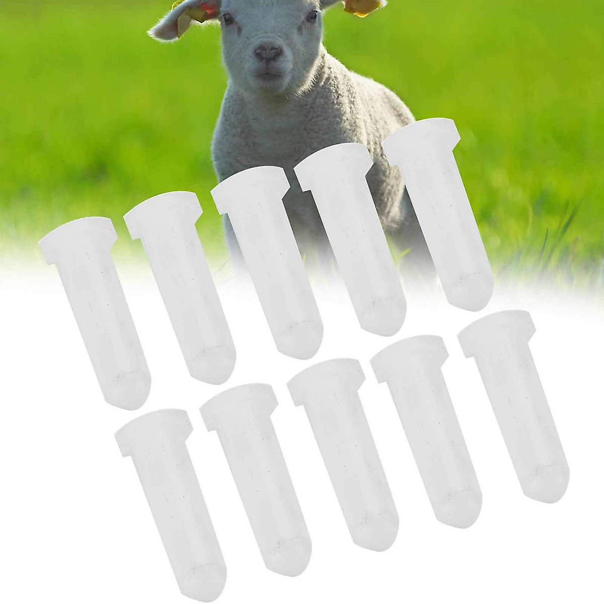 10pcs Lamb Feeding Nipple, Goats Sheep Cow Milk Bottle Bucket Nipple Replacement Soft Gel Pacifier