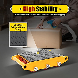 LYNICESHOP Industrial Machinery Mover, 9Pcs 15Ton Machine Mover Roller Machinery Moving Skate Heavy Duty Cargo Skate Machinery Roller Mover Cargo Trolley for Heavy Duty Moving Equipment