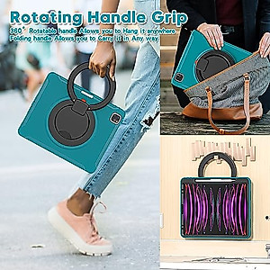 BATYUE iPad Pro 12.9 Case - Rugged Protective Case for iPad Pro 12.9-inch 6th/ 5th/ 4th/ 3rd Generation 2022/2021/ 2020/2018, iPad Pro 12.9 Cover with Pencil Holder/ 360° Swivel Stand - Light