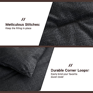 Litanika Twin XL Comforter Set Black White Grey - 2 Pieces Gray Twin Extra Long Size Lightweight Bedding Set, All Season Down Alternative Comforter