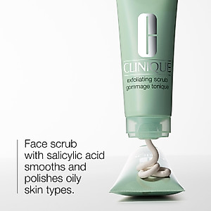 Clinique Exfoliating Face Scrub With Salicylic Acid For Oily Skin Types | Refreshing + Refining, 3.4 Fl Oz