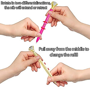 FwSYouMAI 1 PCS Diamond Pen with Crystal,Personalized Pens Bulk with Name Free Engraving,Custom Diamond Ballpoint Pens,Rose Gold Ink Stylus,Gift for Girls,Women,Wedding,Birthdays-Rose Gold