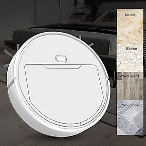 VTOSEN Vacuum Cleaner with Battery, 3 in 1 Smart Sweeper Vacuuming Sweeping Mopping, WiFi Connectivity Robot Vacuum, USB Recharging, for Pet Hair Carpets Hard Floors, White