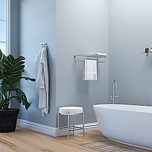 Gatco 1284 Modern Glam Double Hook, Chrome/Wall Mounted Two Hooks with 6.50" Mounting Base