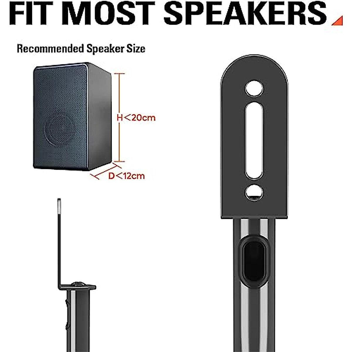 Mounting Dream Height Adjustable Speaker Stands Mounts, One Pair Floor Stands, Heavy Duty Base Extendable Tube, 11 LBS Capacity Per Stand, MAX 40" Height Adjustment MD5401 (Speakers Not Included)