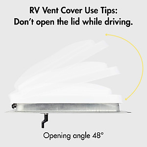 ONLTCO Expert RV Vent Lid Replacements (2-Pack) - Universal Fit for Trailers, Campers & Motorhomes, White Covers with Durable Metal Hinges, Compatible with Jensen, Ventline & Elixir Vents