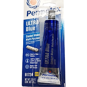 Permatex 81724 Ultra Blue Multipurpose RTV Silicone Gasket Maker - 3.35 oz Tube (77B) (1)