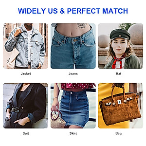 12 Sets Adjustable Buttons for Jeans, 20mm No Sew Instant Metal Buttons, Removable Jean Buttons Replacement Repair Kit with Threads Rivets and Screwdriver