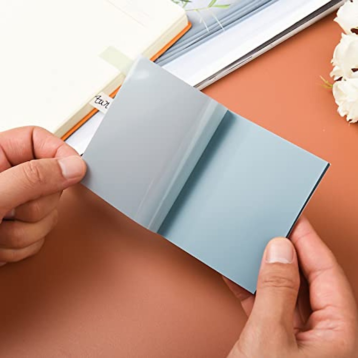 1000 Sheets Transparent Sticky Notes,Waterproof Translucent Color Morandi Sticky Tabs,See Through Sticky Notes, Pastel Clear Self-Sticky Page Flags Book Markers Stickers