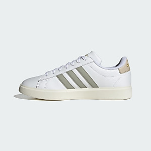 adidas Men's Grand Court 2.0 Sneaker, White/Silver Pebble/Wonder Beige, 10.5