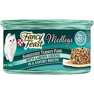 Fancy Feast Medleys Wet Cat Food Variety Pack, Shredded Fare Collection, (12) 3 Oz Cans