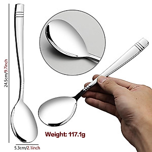 Obstnny 6 Pieces Stainless Steel Buffet Serving Spoons, Serving Spoons for Restaurant, Banquet, Party