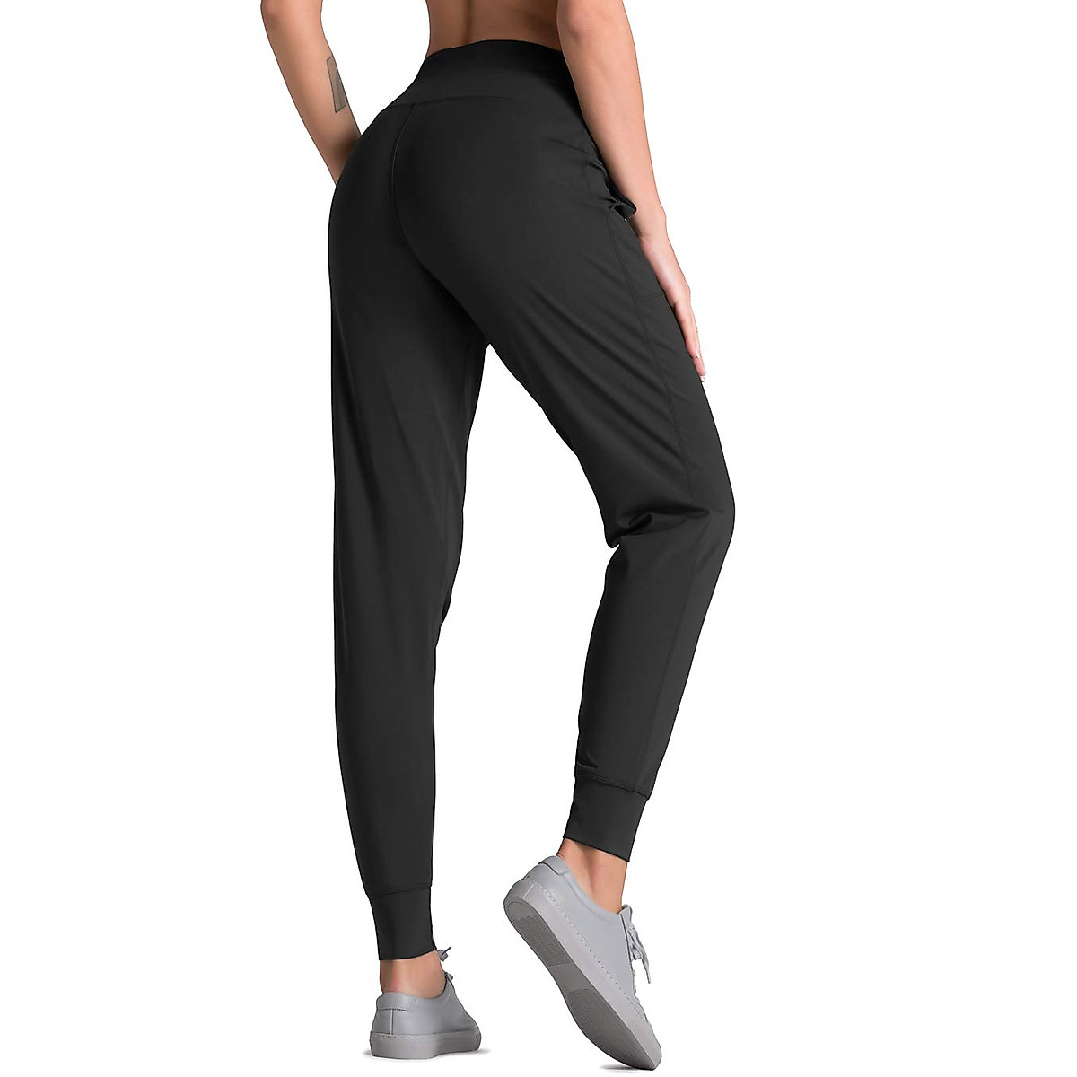 Dragon Fit Joggers for Women with Pockets,High Waist Workout Yoga Tapered Sweatpants Women's Lounge Pants (X-Large, Joggers78-Black)