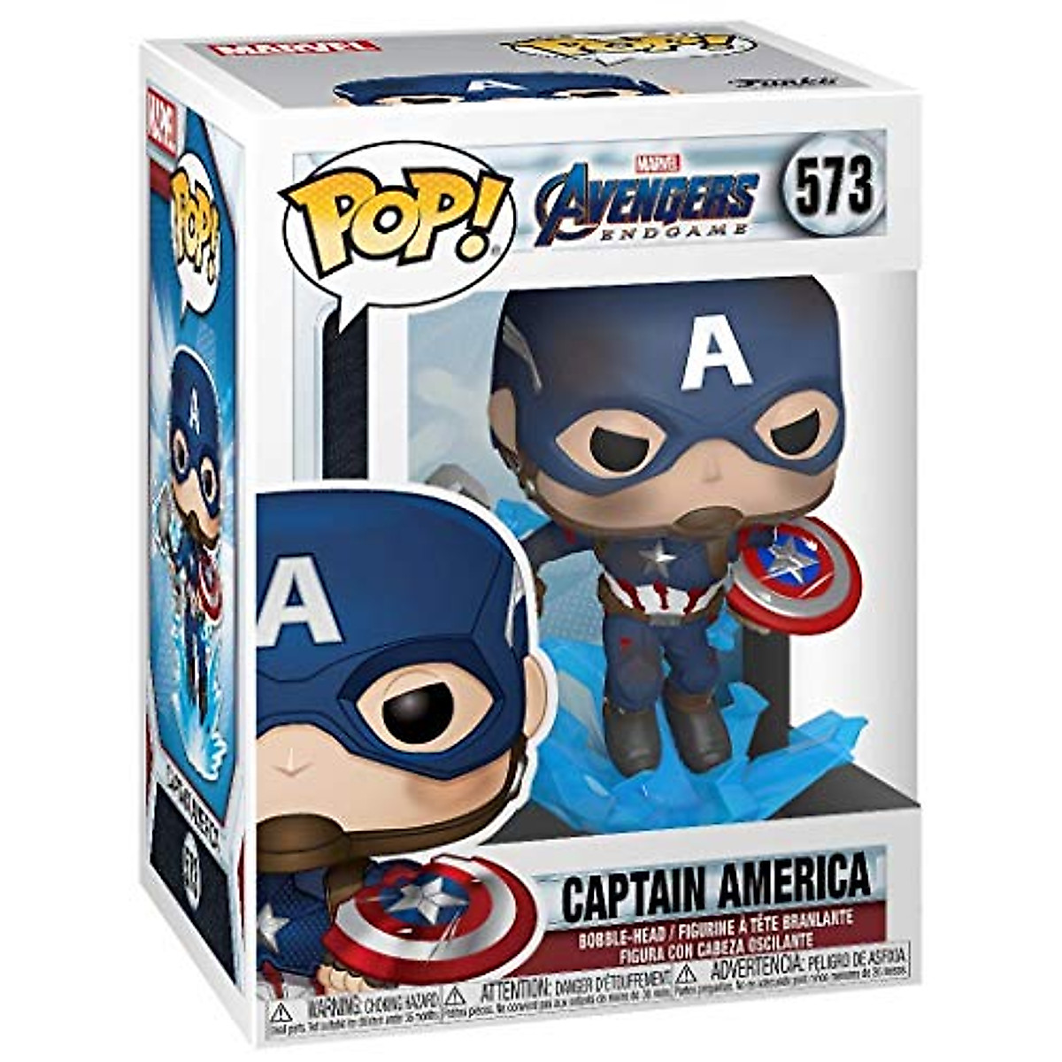 POP Marvel: Avengers Endgame - Captain America with Broken Shield & Mjoinir Funko Vinyl Figure (Bundled with Compatible Box Protector Case), Multicolor, 3.75 inches