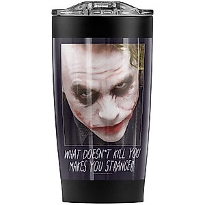 Logovision Batman Dark Knight Joker Stranger Stainless Steel Tumbler 20 oz Coffee Travel Mug/Cup, Vacuum Insulated & Double Wall with Leakproof Sliding Lid | Great for Hot Drinks and Cold Beverages