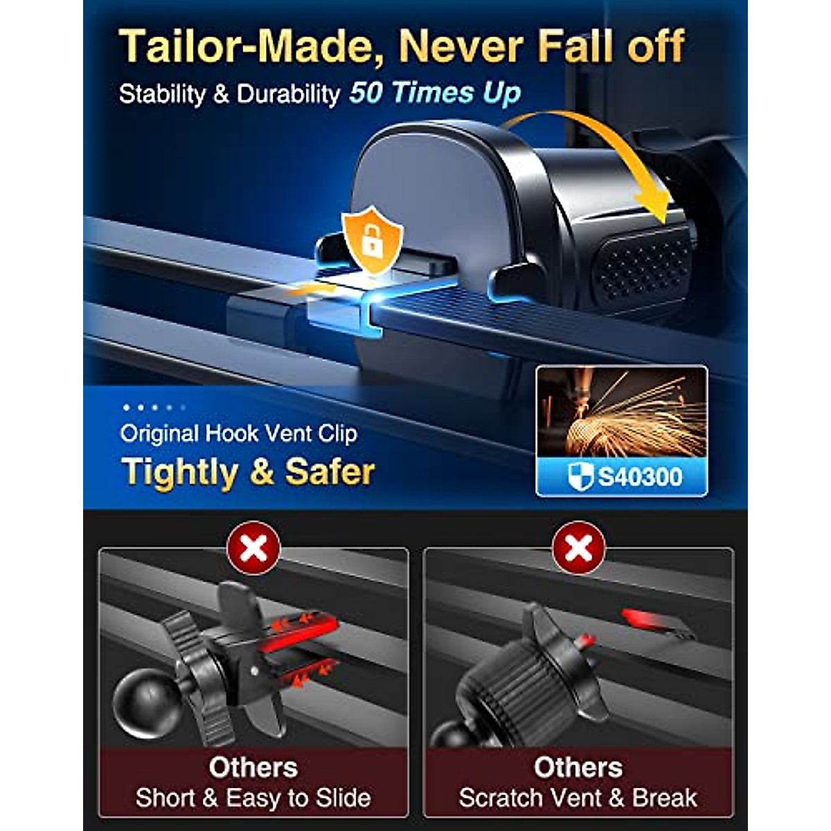 VANMASS 2023 Latest Upgraded Car Phone Holder Mount, [Super Suction & Stable] Phone Mount for Car Dashboard/Vent/Windshield, Car Phone Holder for iPhone 14/13/12/Pro/Max & Truck