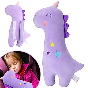 Barelove Seat Belt Cover Pillow for Kids, Car Seatbelt Cushion Shoulder Neck Support Protector Pad, Soft Stuffed Plush Travel Vehicle Safety Belts Strap Pillow for Boys and Girls Headrest (Unicorn)