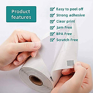 LabelChoice - Compatible Label Replacement for Brother DK-2205 (2.4" X 100 Ft.) Continuous Paper Tape, Use with QL Label Printers - 12 Rolls + 1 Frame
