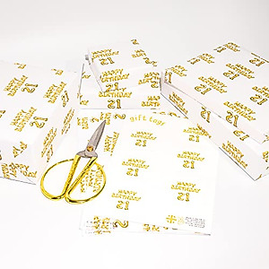Happy Birthday Wrapping Paper - 6 Sheets of Gift Wrap - Colorful Balloons Wrapping Paper Sheets - For Men and Women - 21st Birthday - Twenty-one - Comes With Fun Stickers - By Central