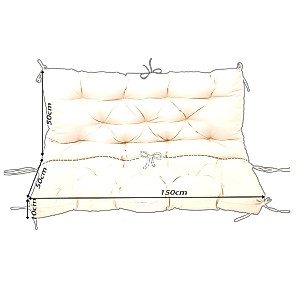 Matalde Outdoor Swing Cushions Swing Cushions 3 Seater Replacement with Backrest and Straps Waterproof Thicken 3" Outdoor Swing Cushions for Patio Garden Furniture Terrace-60x40 inches,Dark Brown