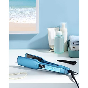 Hair Straightener, 1.75 Inch Wide Titanium Flat Iron for Hair, Professional Hair Straightener with Adjustable Temp(170 ℉-450℉ ), Fast Heat Up Dual Voltage Flat Iron(Blue)