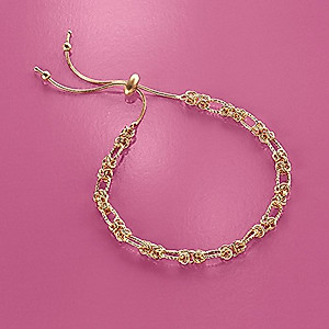 Ross-Simons 14kt Yellow Gold Byzantine Station Bolo Bracelet