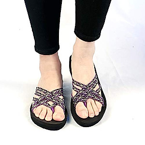Nova Utopia Women's Casual Summer Flip-Flop Wedge Sandals, NF Utopia Women's NFLS22 Purple 9