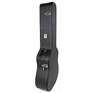 Gearlux Dreadnought Acoustic Guitar Hardshell Case with Accessory Compartment - Black