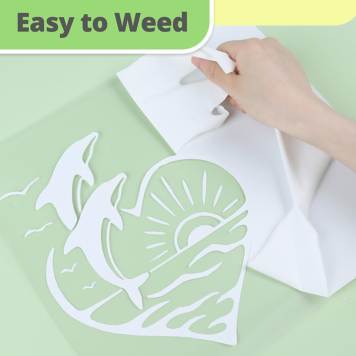 HTVRONT White HTV Vinyl Roll - 12" x 10ft White Iron on Vinyl for All Cutter Machine, Heat Transfer Vinyl Rolls for t Shirts - Easy to Cut & Weed for Heat Vinyl Design