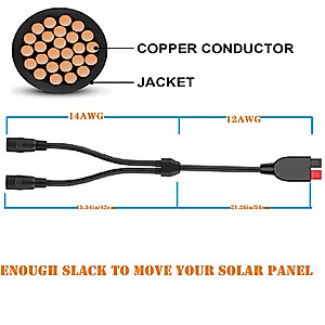 SolarEnz DC8mm Y Branch Parallel Adapter 8mm Female to Anderson Connector Parallel Cable Combiner Cable for Solar Panel RV Portable Power Station Solar Generator Compatible with Explorer Series