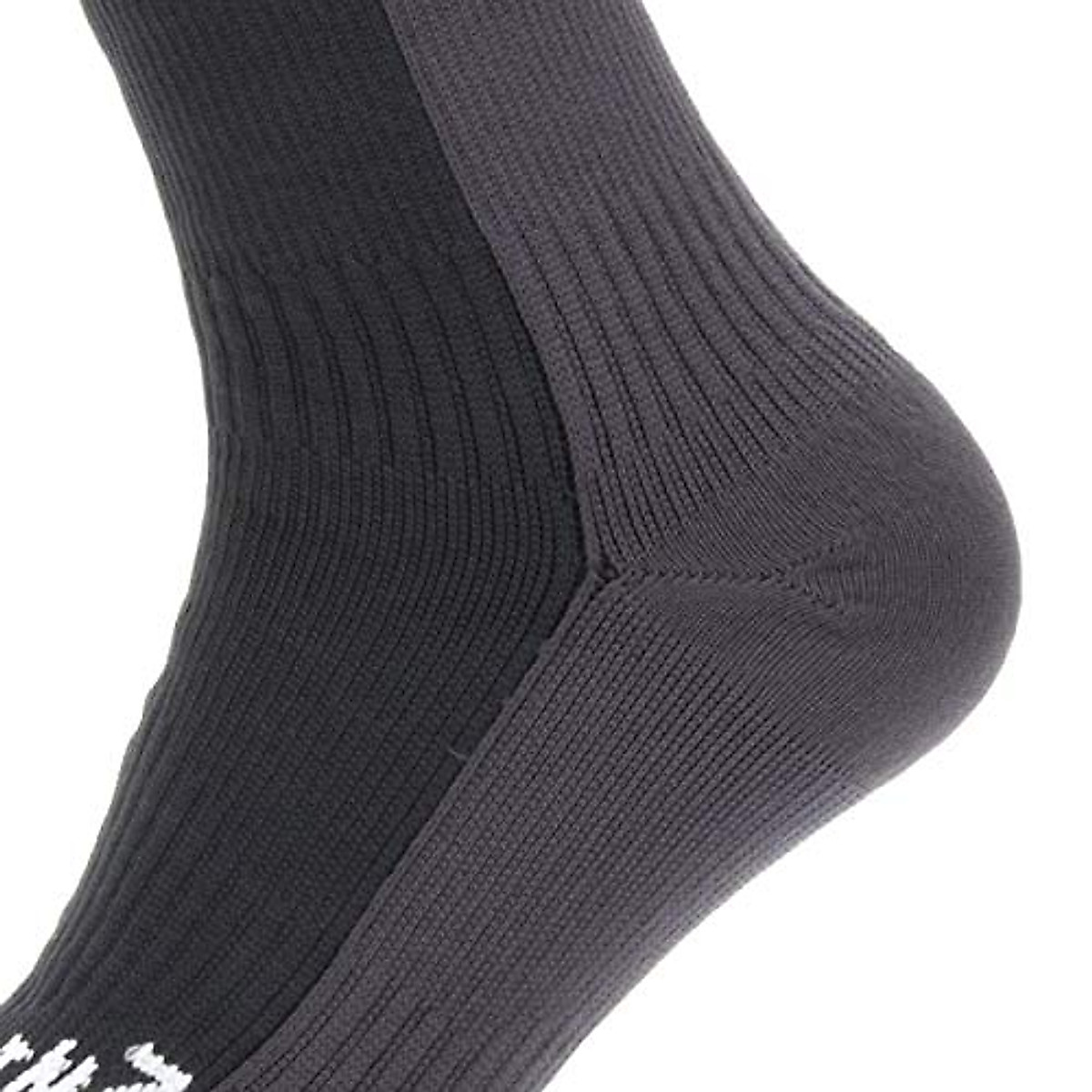 SEALSKINZ Unisex Waterproof Cold Weather Mid Length Sock, Black/Grey, Large