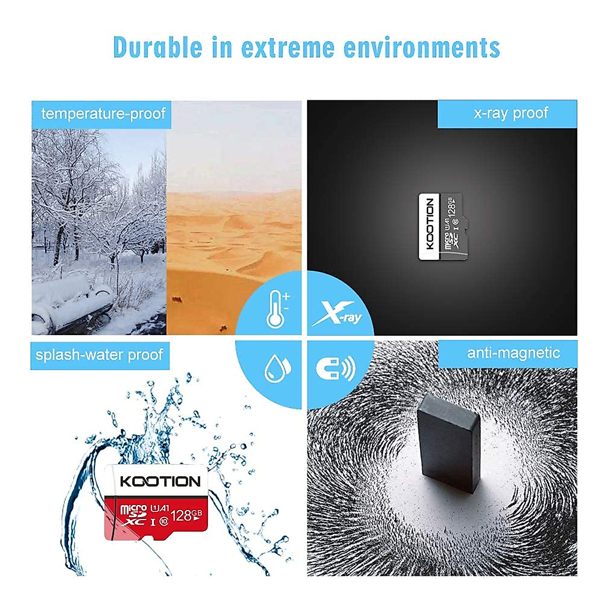 KOOTION 2-Pack 128GB Micro SD Card Class 10 Micro SDXC Card 128GB UHS-1 Memory Card Ultra High Speed TF Card, C10, U1, 128 GB