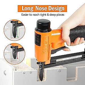 Kamsin 22 Gauge KN7116L Long Nose Upholstery Staple Gun Fits 3/8" (9.1mm) Crown 3/16" to 5/8" Length 71 Series Staples, Pneumatic Stapler Gun for Furniture and Fabric