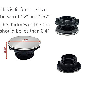 2 Pcs Sink Tap Faucet Hole Cover Kitchen Sink Plug Brushed Stainless Steel Hole Cover for Dia 1.22 to 1.57 Inch