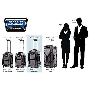 Travelpro Unisex-Adult Bold-Softside Expandable Rollaboard Upright Luggage, Olive/Black, Checked-Medium 25-Inch