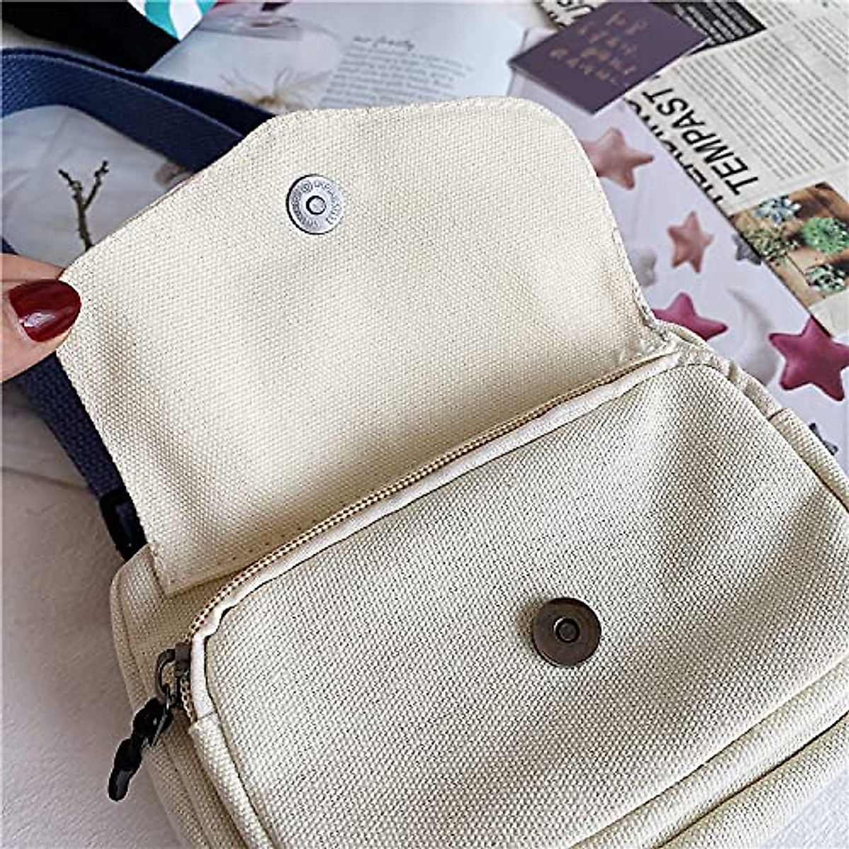 MBVBN Kawaii Purse Crossbody Bag Kawaii Wallet Kawaii Crossbody Bag Kawaii Corduroy Purse Mini (Beige)