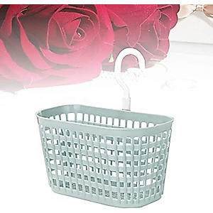 U-K Reusable Plastic Hanging Shower Caddy Kitchen Bathroom Storage Basket with Rotatable Hook Durable & Professional