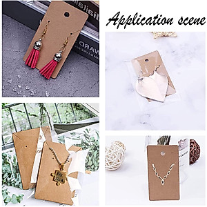 PH PandaHall 126pcs Vintage Earring Display Cards 9 Styles Rectangle Earring Cards Earring holder Cards with 200pcs Plastic Ear Nut for DIY Selling Small Business Earring Package Display, 3.5×2”