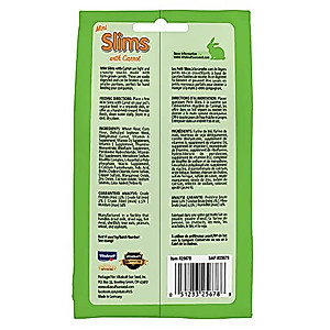 Vitakraft Mini Slims with Carrot Hamster & Small Animal Nibble Stick Treat, 1.76 oz,Brown