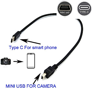 GuangMaoBo OTG Data Cable Type-C to Mini USB Camera