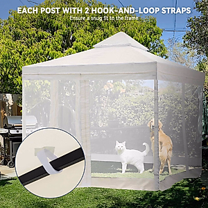 Yescom 10x10Ft Gazebo Top Replacement with Mesh Net for 2 Tier Fit for Y00610T07NET Outdoor Canopy Cover Patio Garden Party Backyard White