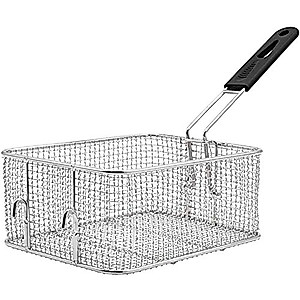 Stainless Steel Deep Fry Basket for Frying Serving Food (Detachable Handle)