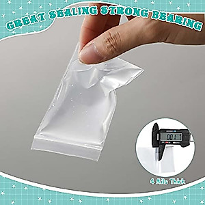 800 Pieces 4 Mil Zipper Poly Bags Plastic Clear Reclosable Zipper Bags 2 x 3 Inches Heavy Duty Small Plastic Bags for Jewelry Painting Electronic Components