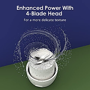 GREECHO Portable Blender, One-handed Drinking Mini Blender for Shakes and Smoothies, 12 oz Personal Blender with Rechargeable USB, Made with BPA-Free Material Portable Juicer, Cream White