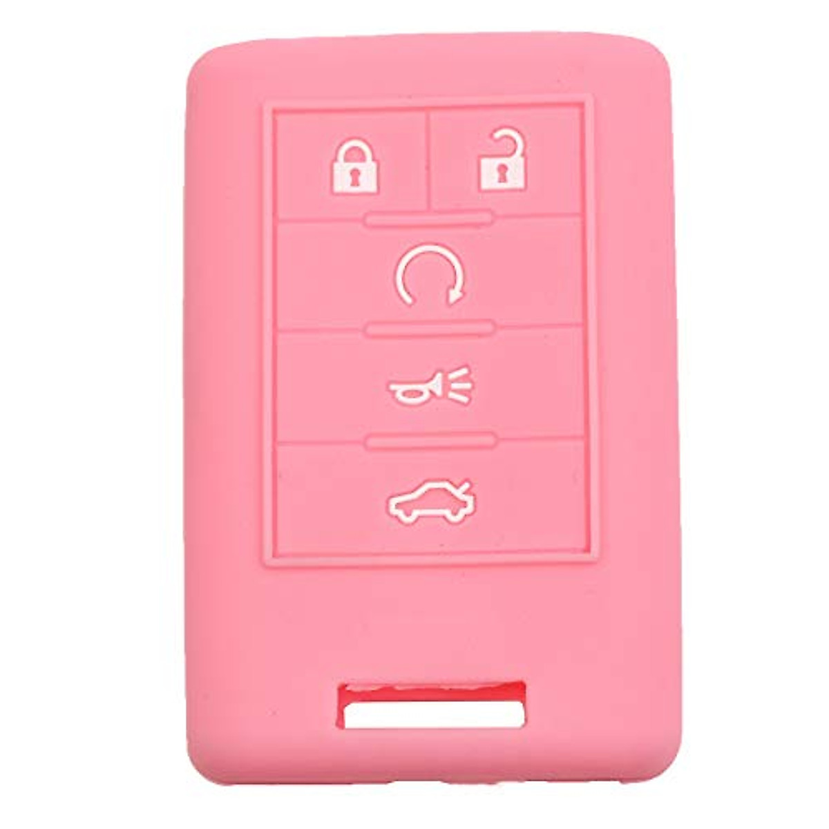 Btopars 2pcs 5 Button Smart Remote Key Fob Rubber Case Cover Protector Compatible with Cadillac ATS CTS DTS STS XTS ATS SRX Escalade Black Pink