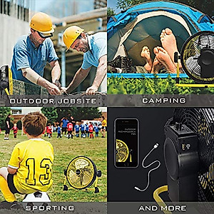 Geek Aire CF1 Outdoor Fan 12 Inch Cordless Variable Speed Rechargeable (2 Pack)