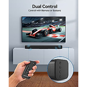 Sound Bar, SOUNDWINGS 26-Inch Soundbar for TV, 3D Surround Sound Audio System, Bluetooth 5.1/USB Connectivity, Button/Remote Control, for 4K & HD TV, 3 Equalizer Mode for Home Theater/Gaming/Projector