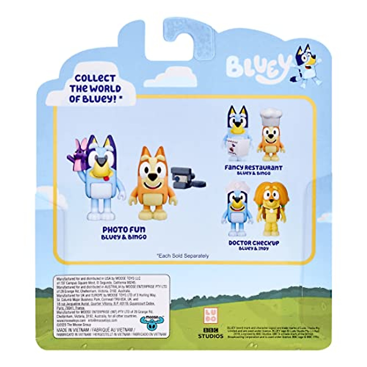 Bluey and Bingo Photographer 2 Figure Playset Pack Articulated 2.5 Inch Action Figures Includes Toy Bob Bilby Puppet and Camera Official Collectable Toy