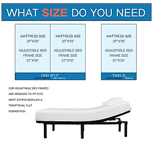 Fromann Adjustable Twin XL Bed Base Frame with Wireless Remote,USB Ports, Zero Gravity,Under Bed Led Lighting (Includes Synchronization Connector to King)